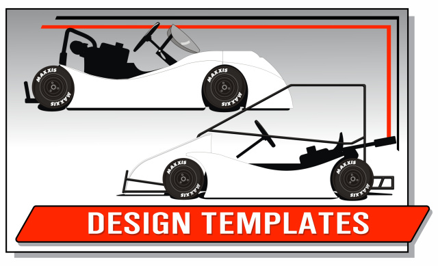 Graphics and decals for racing go-karts, oval flat karts, champ karts ...