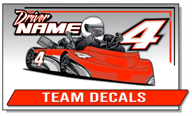Graphics and decals for racing go-karts, oval flat karts, champ karts ...